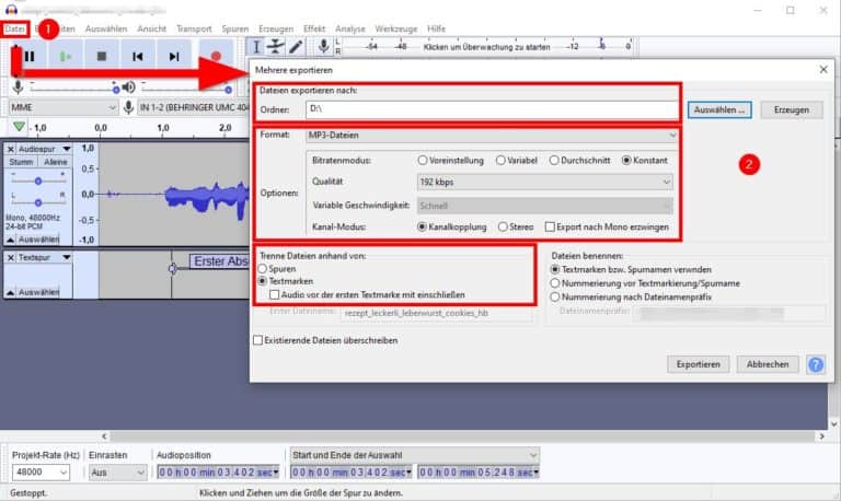 Audacity Exportieren: Welches Format für die beste Qualität? | PEGEL ...